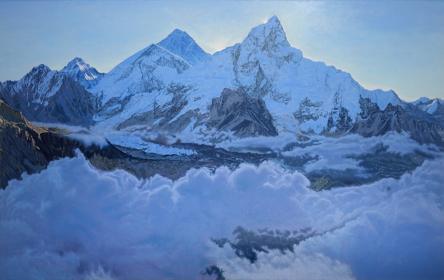 Diamond dawn rays of light on the crown of Chomolungma von Alexander ...