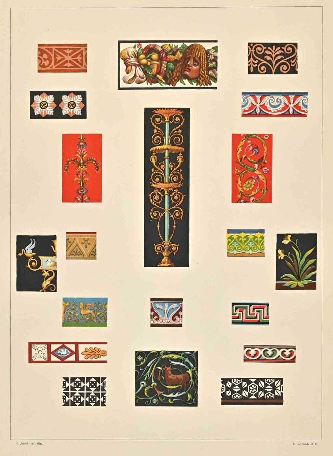 Decorative Motifs - Roman Styles by Carlo Jacobucci (N.D) : Print ...