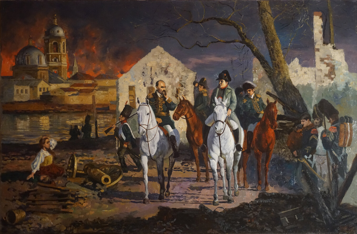 Napoleon Bonaparte was in burning Moscow. 1812 von Simon Kojin (Kozhin ...