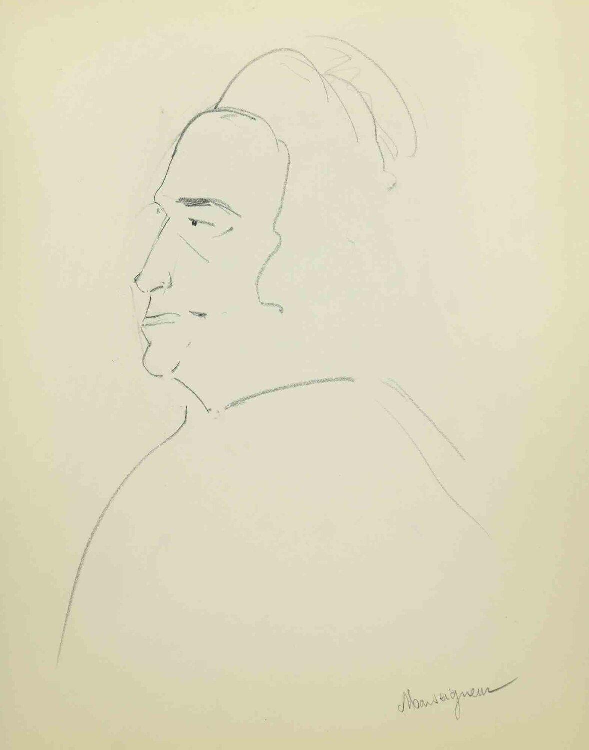 Sketch for a Portrait by Flor David (N.D) : Drawing Pencil, Graphite ...