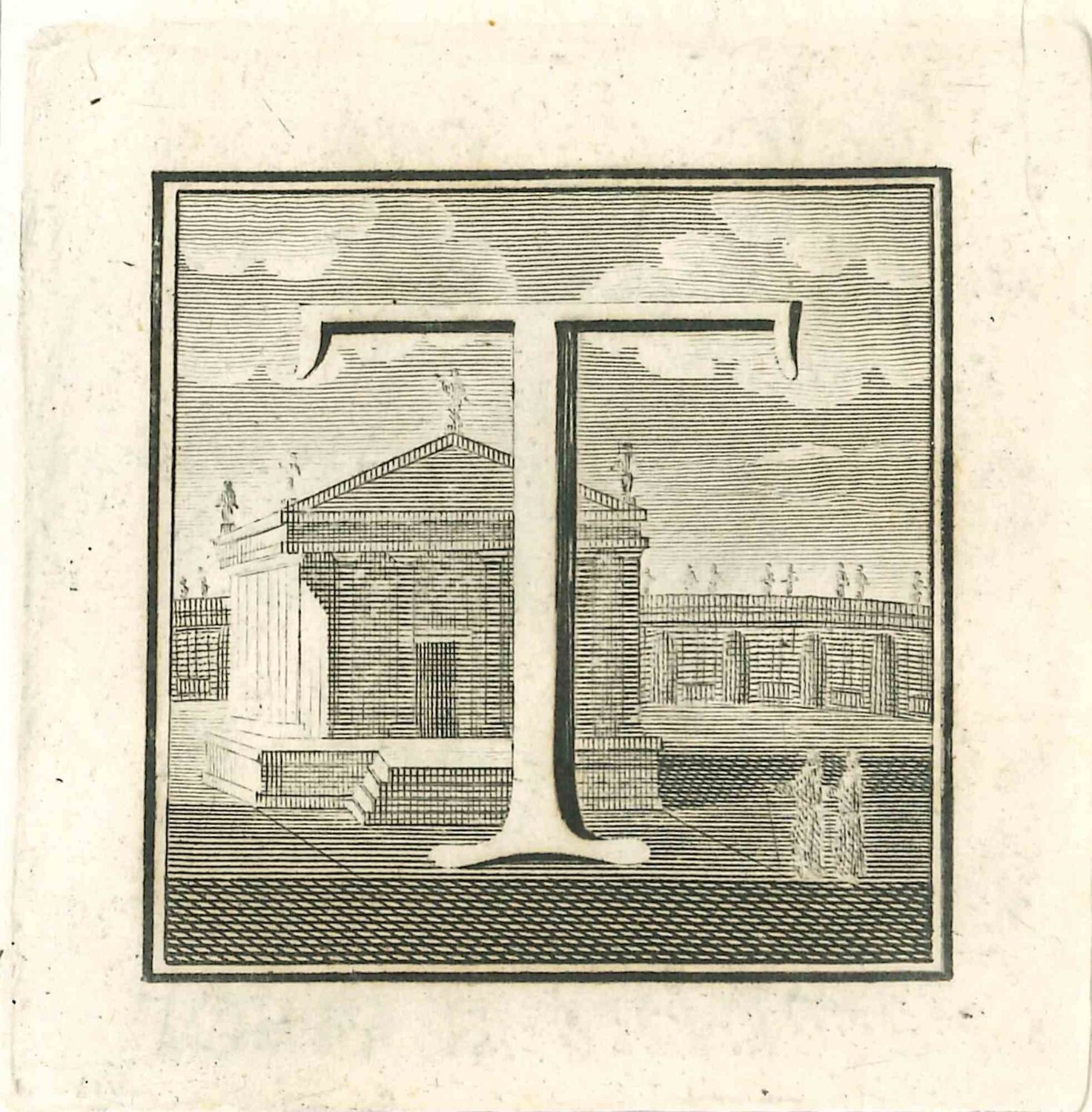 Letter of the Alphabet T by Gaspar Van-Wittel (N.D) : Print Engraving ...