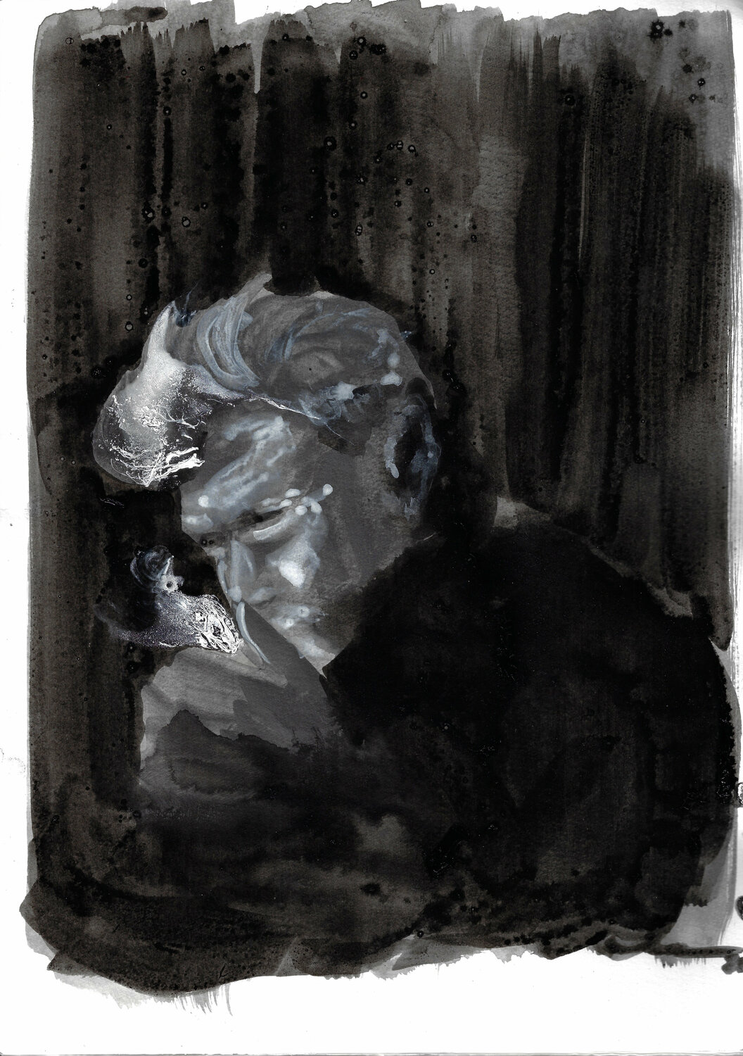 David Lynch Lighting Up A Cigarette by Lia Ferreira (2021) : Work on ...