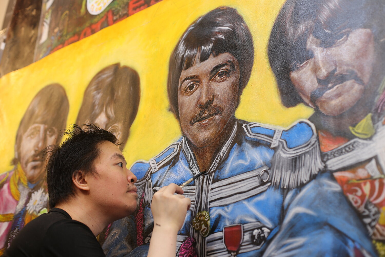 Beatles John Lennon, Paul McCartney, George Harrison and Ringo Starr in ...