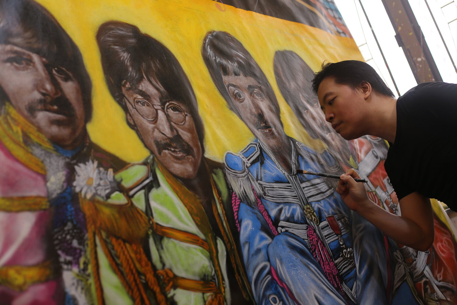 Beatles John Lennon, Paul McCartney, George Harrison and Ringo Starr in ...