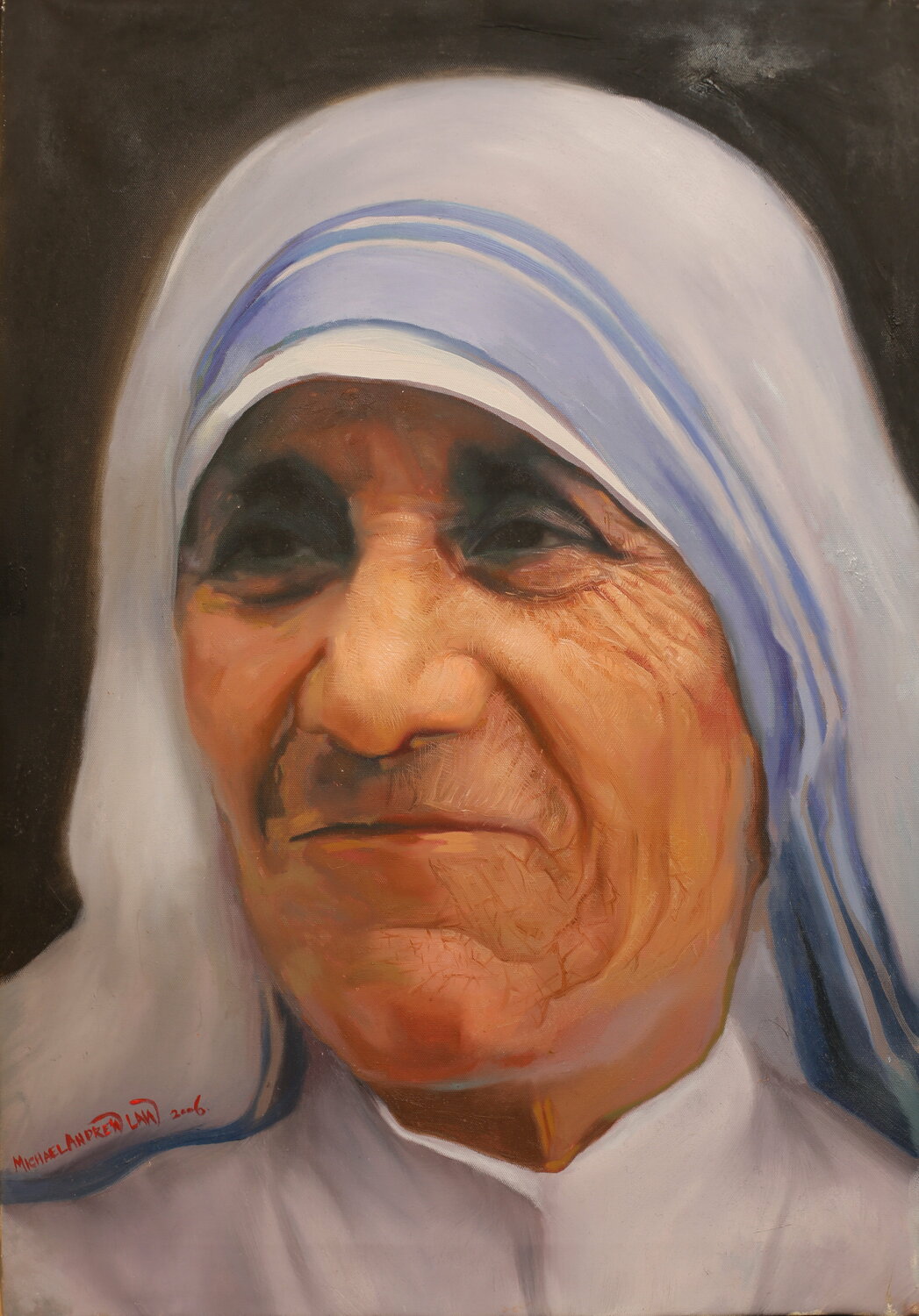 Mother Teresa by Michael Andrew Law Cheuk Yui (2006) : Painting Oil on ...