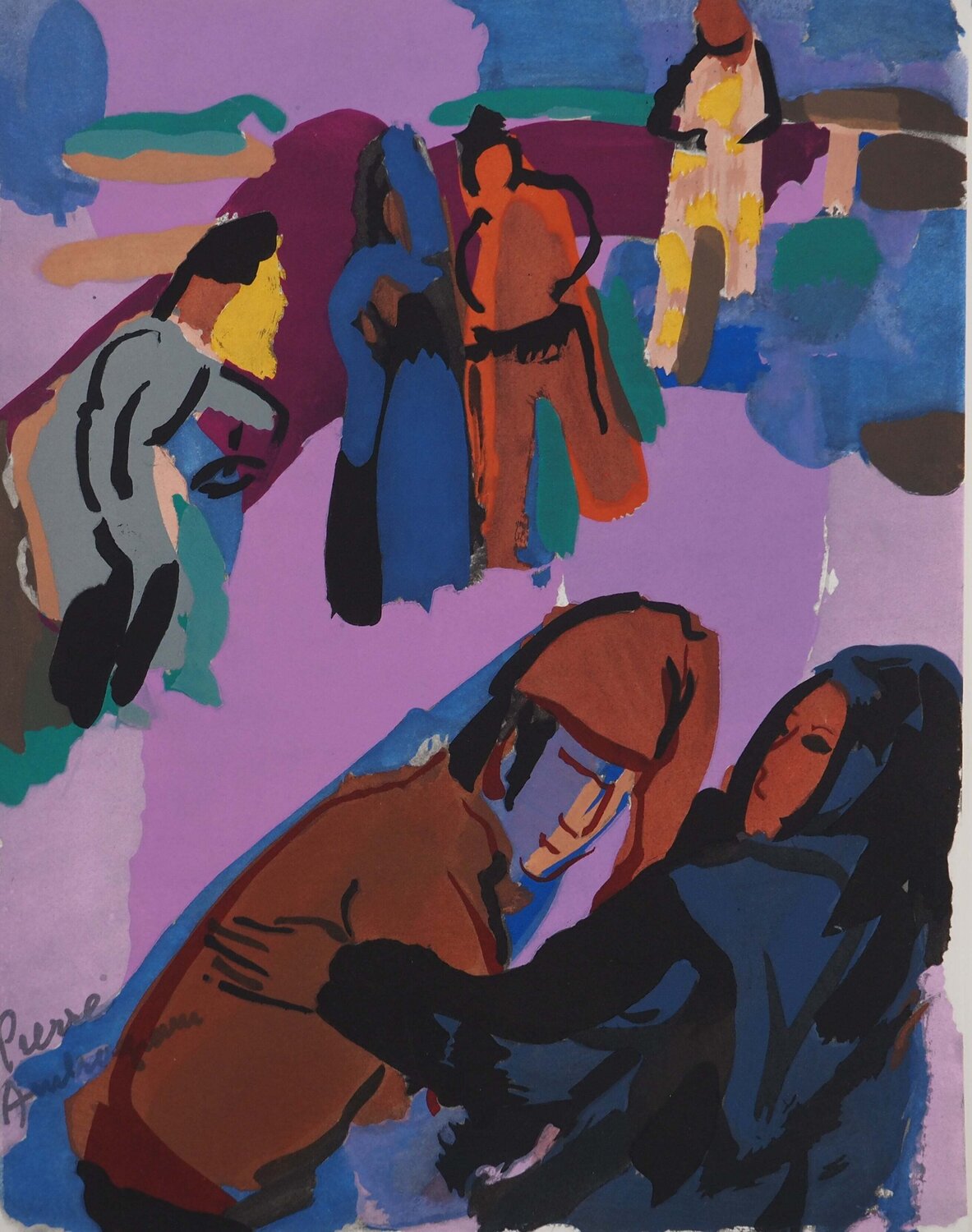 Le soutien de Colomba, Lithographie originale signée de Pierre ...