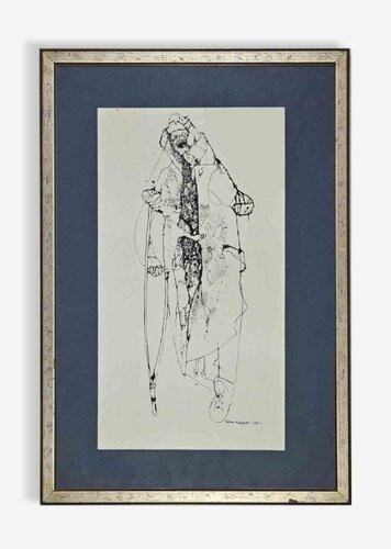 Man by Renzo Vespignani (1946) : Work on Paper Ink - Singulart