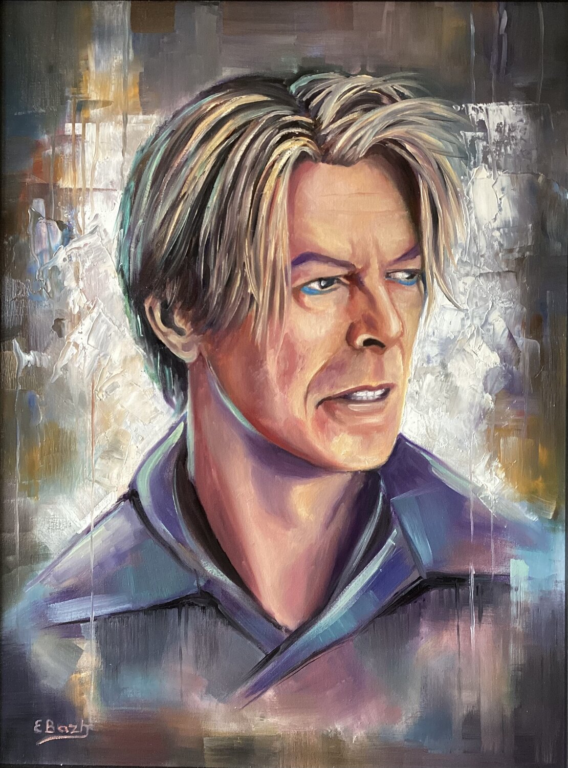 Starman's Reflection: A Tribute to David Bowie by Eva Bazhenova (2023) : Painting Oil on Canvas ...