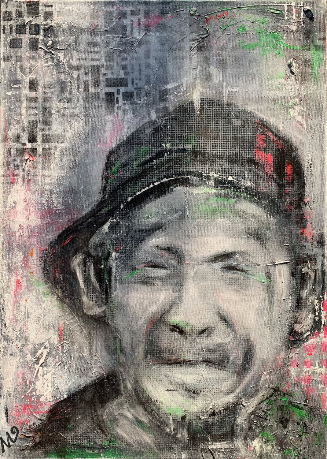 Grau by Martina Ossanna (2023) : Painting Acrylic, Screen Printing on ...