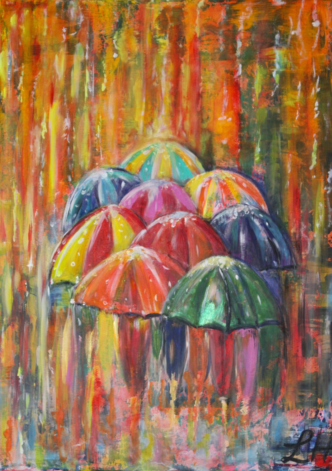 Umbrella von Helga Legath (2025): Malerei Acryl auf Leinwand - Singulart