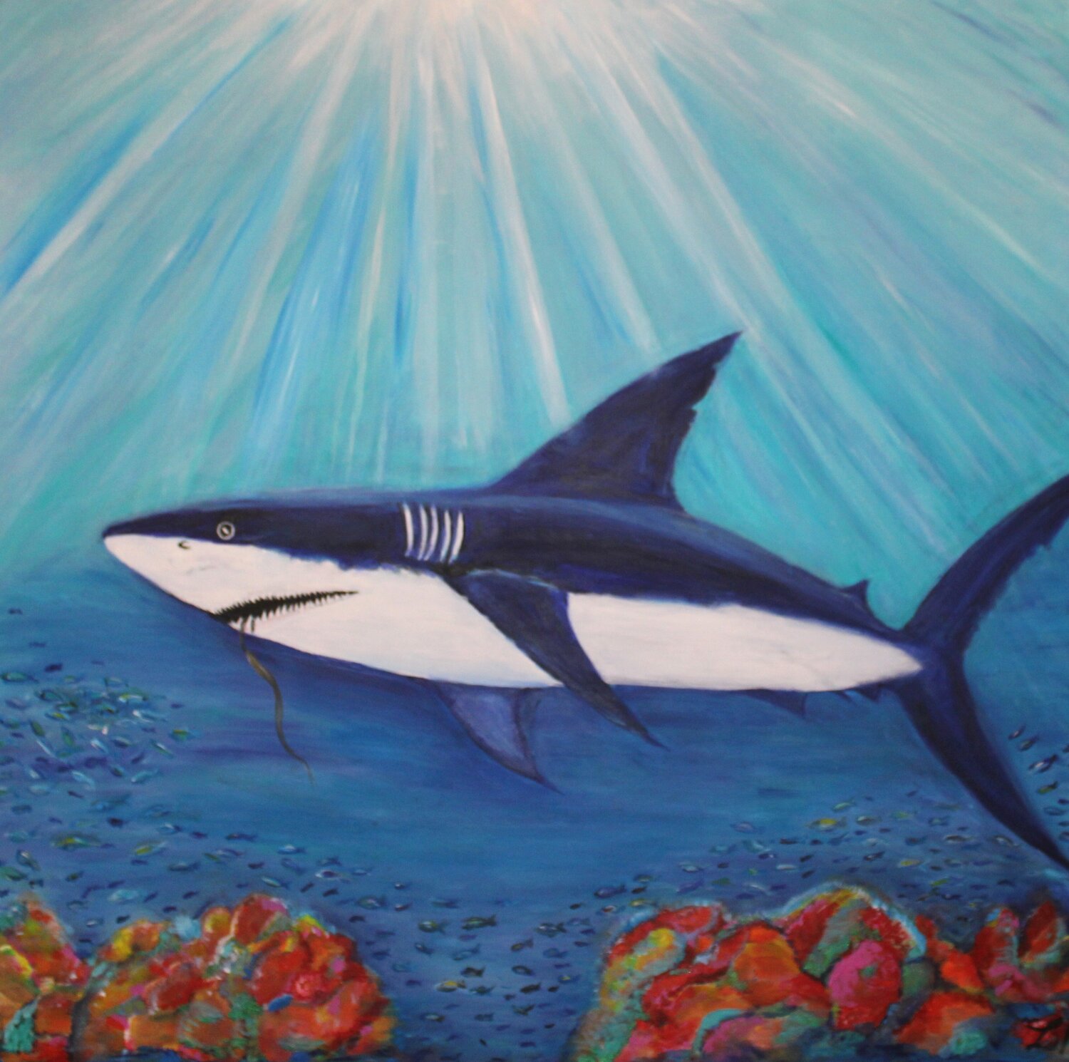 Shark von Helga Legath (2025): Malerei Acryl auf Leinwand - Singulart