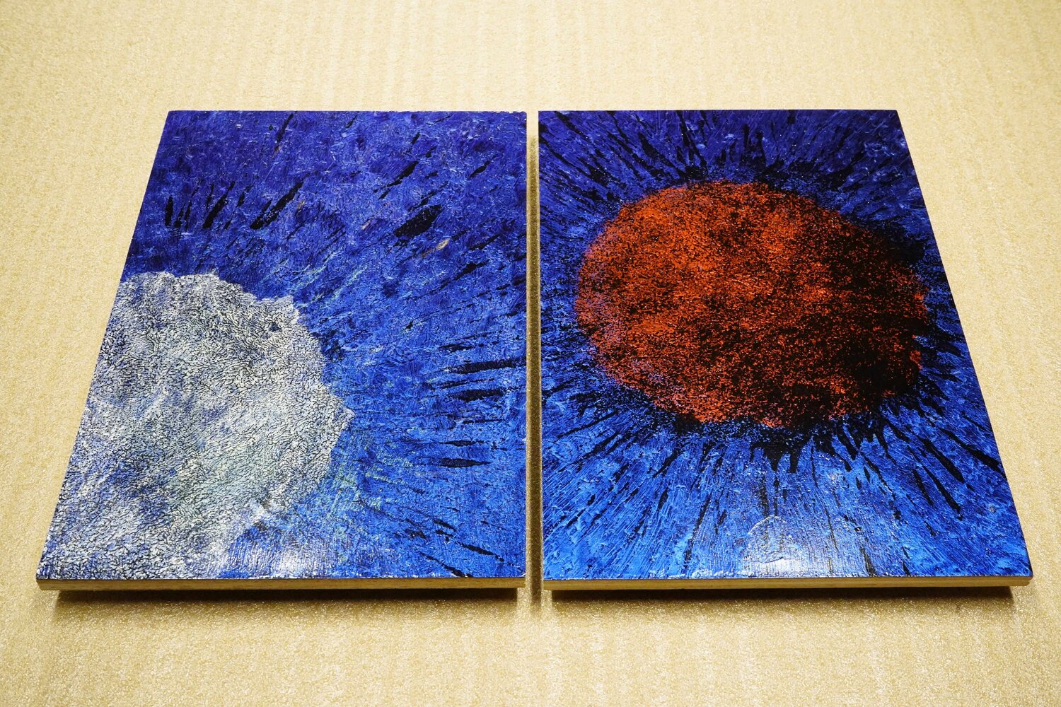 Tafelbild 3306; 2-teilig, je 26,7 x 18 cm, Multiplex-Schichtholzplatten ...