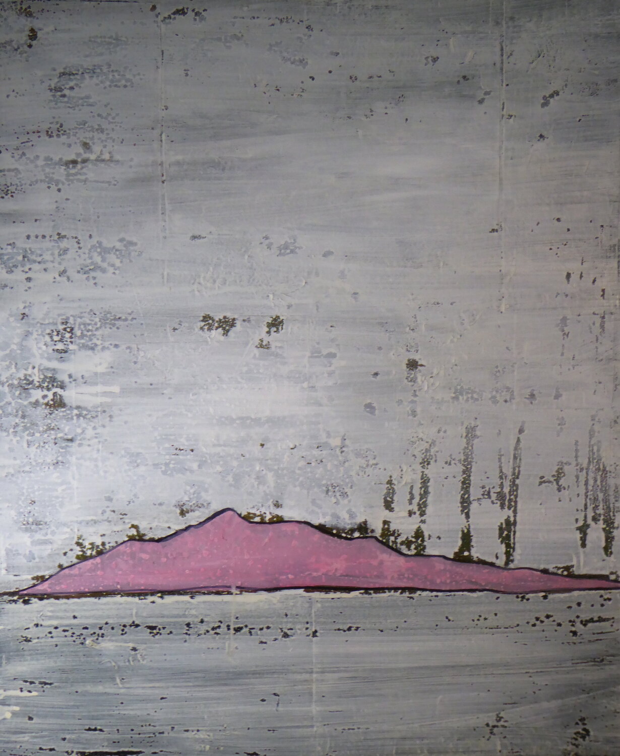 L ILE ROSE by marie anne Baron (2019) : Painting Acrylic, Chalk on Canvas - Singulart