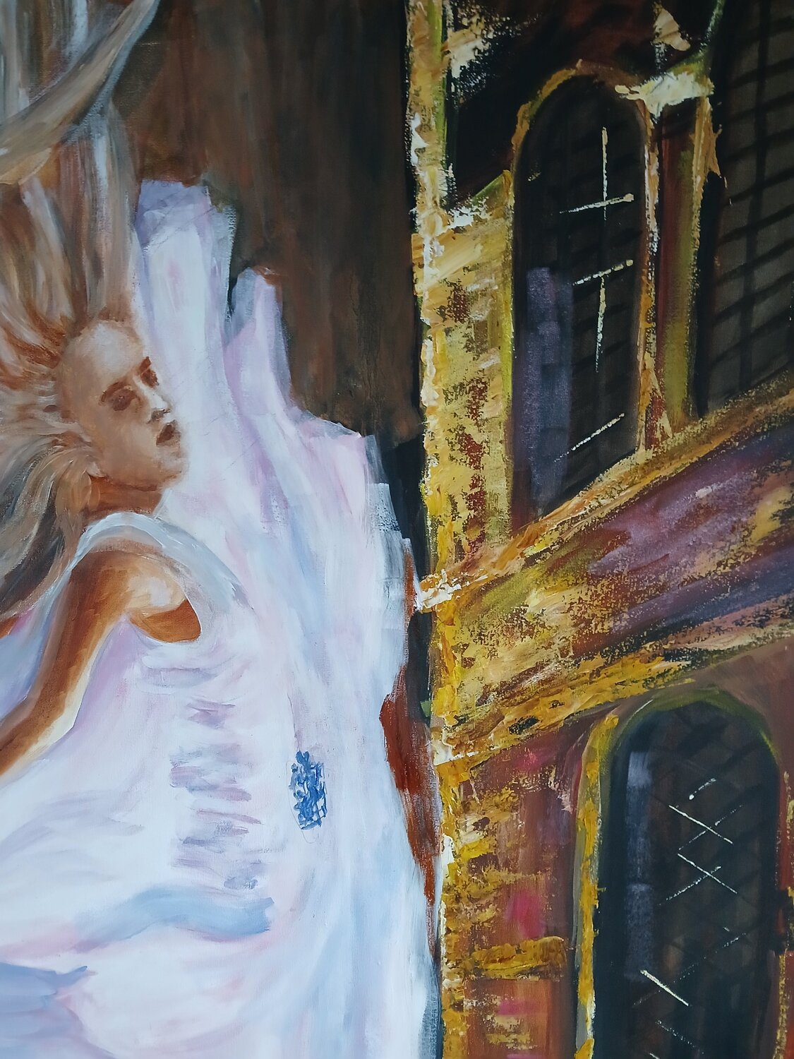 Öl Gemälde "Engel der Stadt" by Irene Schlik (2026) : Painting Oil on ...