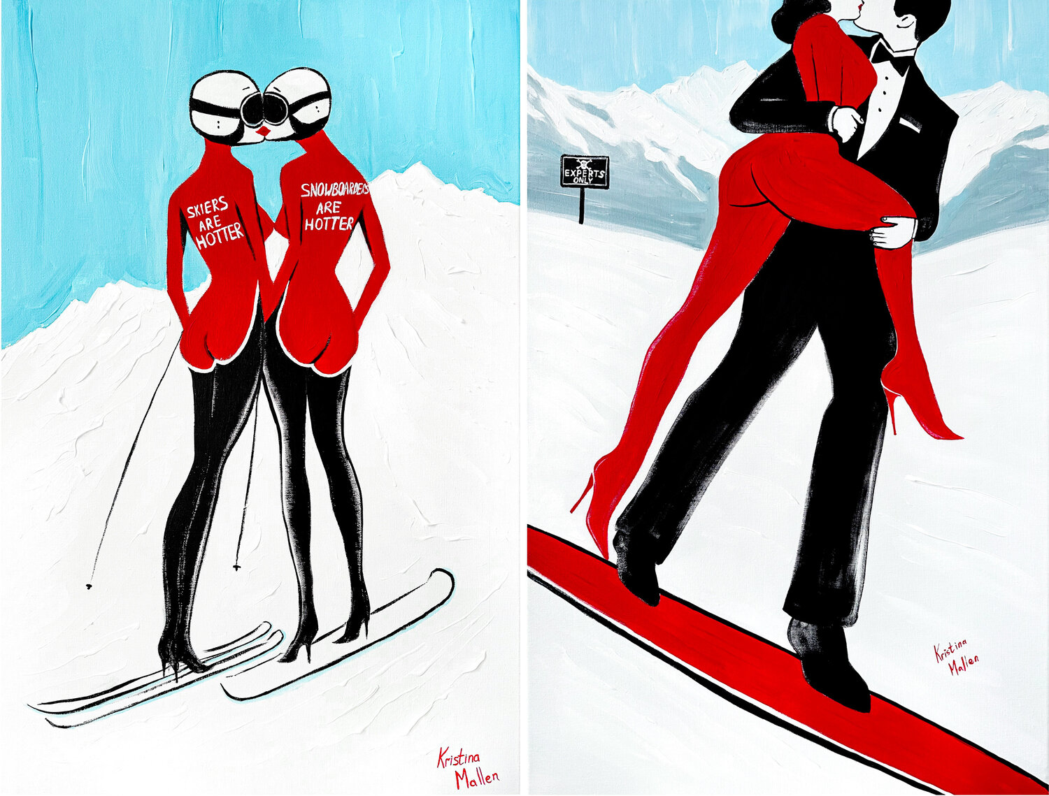 Diptych: Alpine Love Stories by Kristina Mallen (2025) : Painting ...