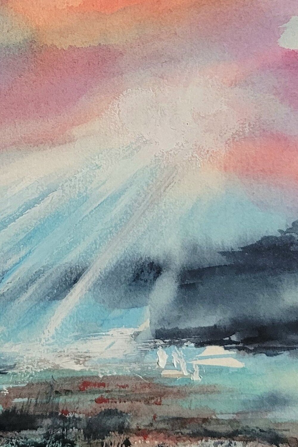 Sunset Vibes I by Sylvia Eder (2026) : Painting Watercolor on Paper ...