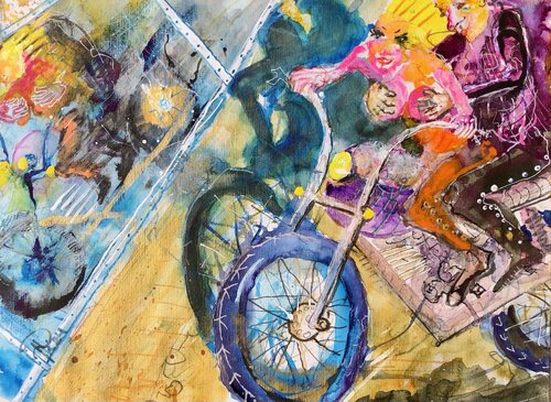 THE GANG IS ON by Philipp Klein (2024) : Work on Paper Watercolor on ...