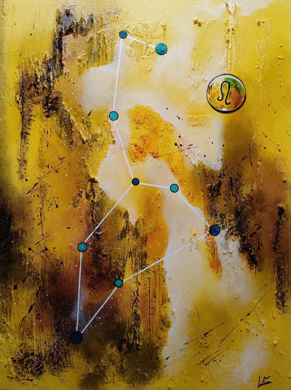 Leo 1 by Julien Abstrait (2024) : Painting Acrylic, Plaster on Canvas - Singulart