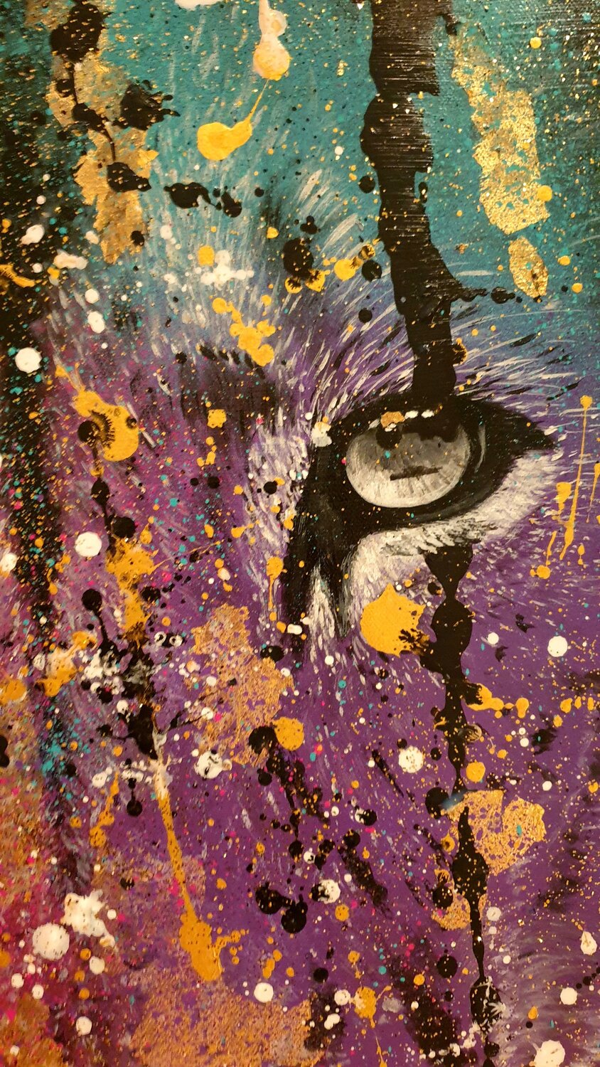 Panthera Leo von Rosie Tretter (2024): Malerei Acryl, Lack auf Leinwand ...