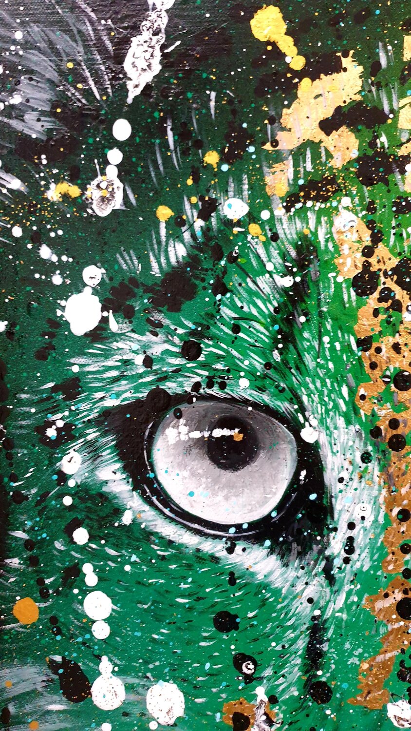 Panthera uncia von Rosie Tretter (2023): Malerei Acryl, Lack auf ...