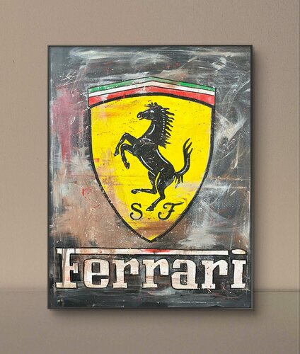 Ferrari Logo-Collage by Christian Rott (2024) : Painting Acrylic ...