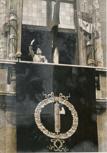 Mussolini During the Celebration of the 16th annual of the Fasci de ...
