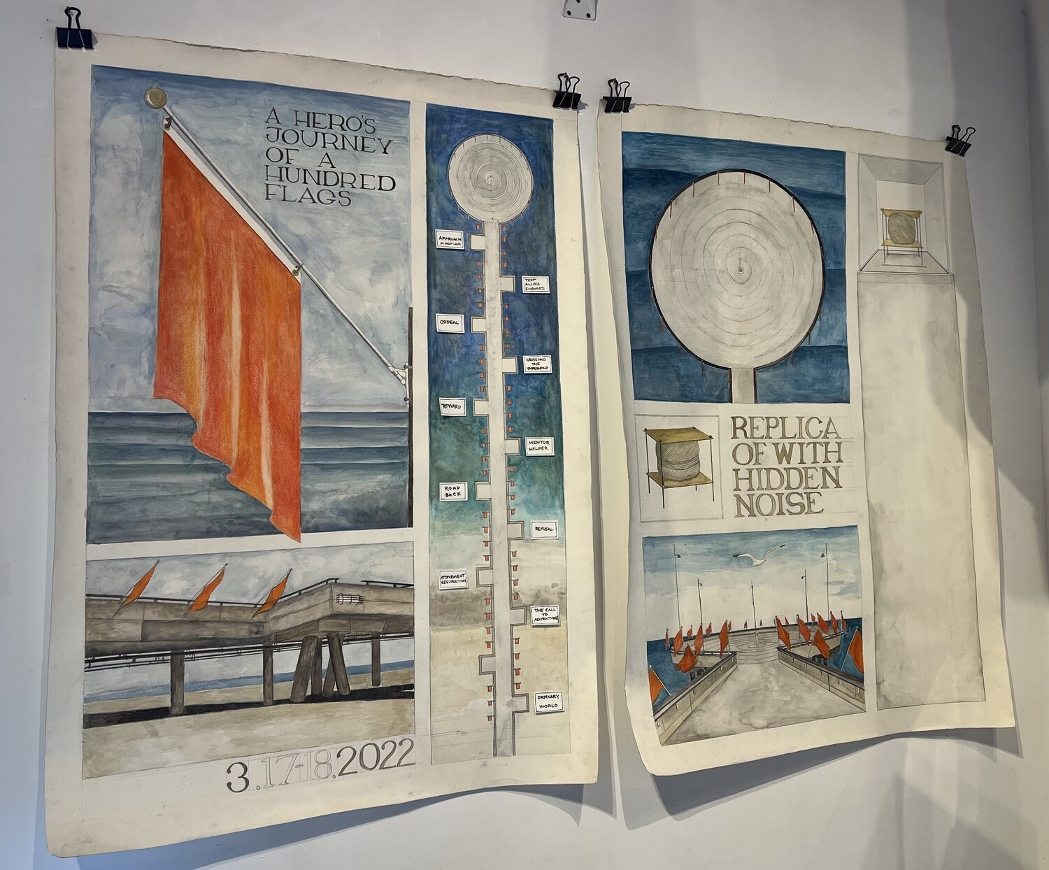 Hero's Journey of 100 flags by Mike Saijo (2022) : Work on Paper ...