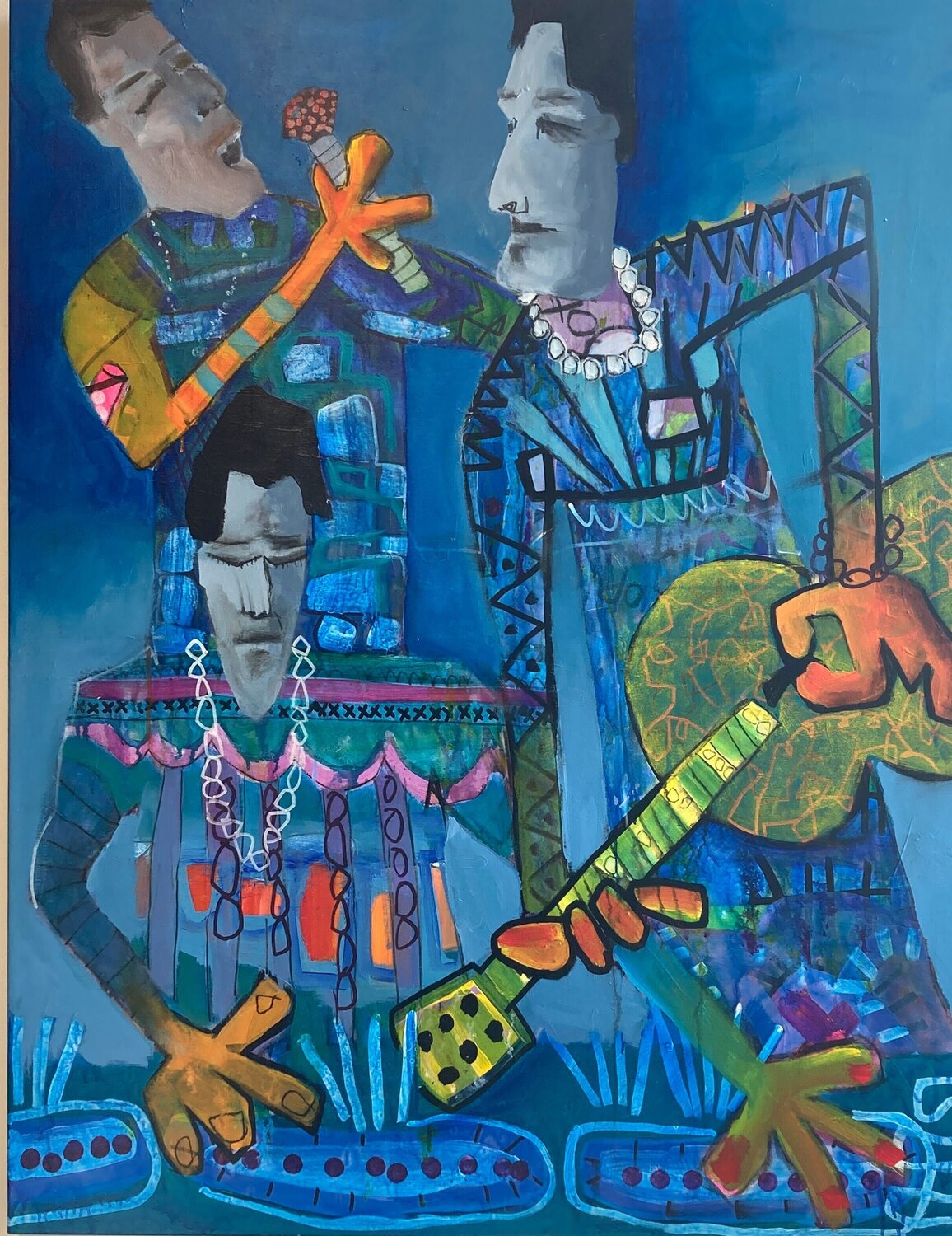 Three Turntables and a Microphone by Robin Walker (2024) : Painting ...