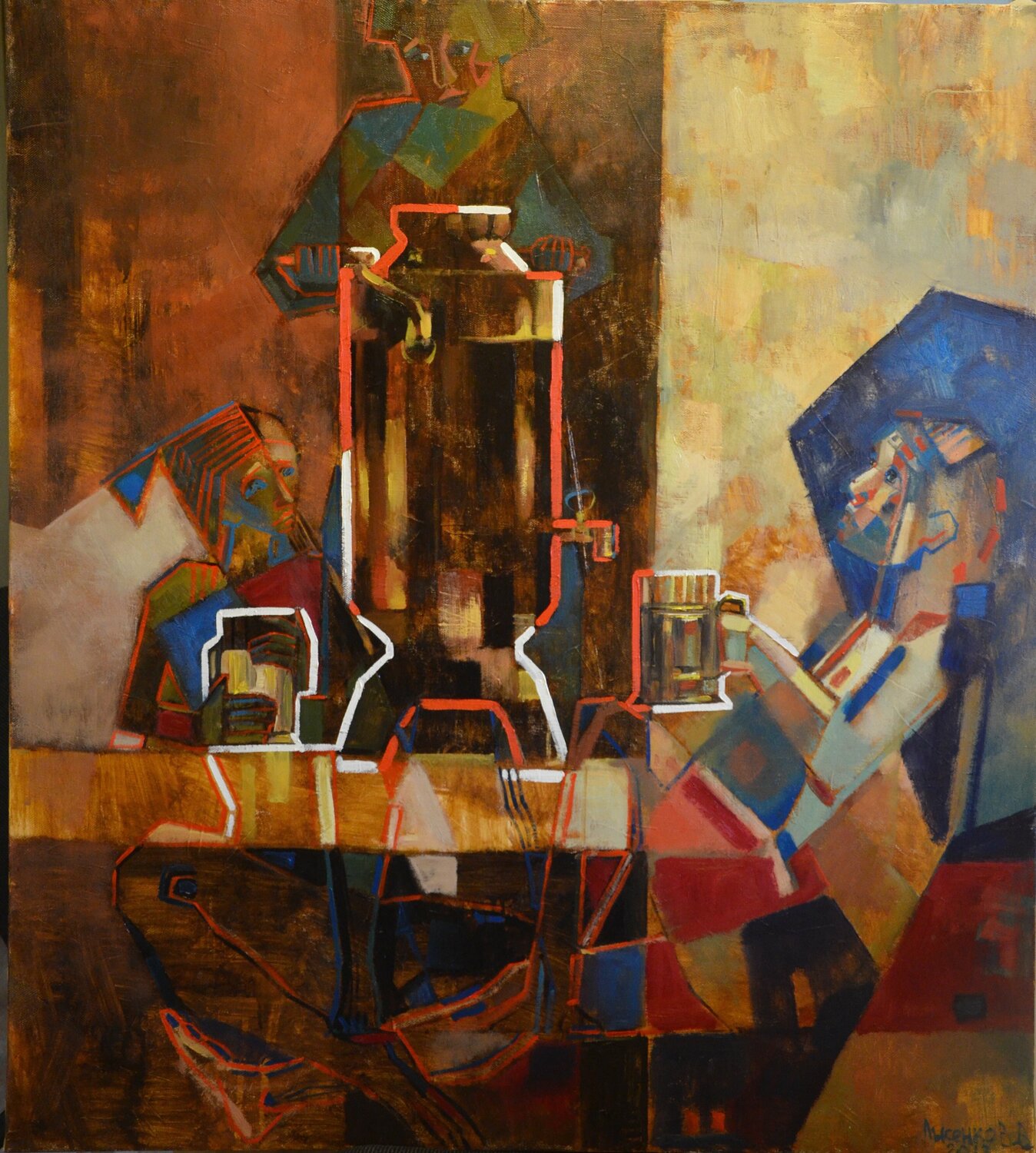 Viktor lysenko - tea time von Vladislava Yakovenko (2015): Malerei Öl ...