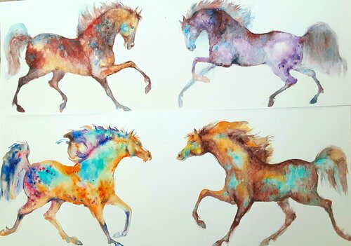 Horses In motion by Daniela Vasileva (2020) : Painting Oil on Canvas ...
