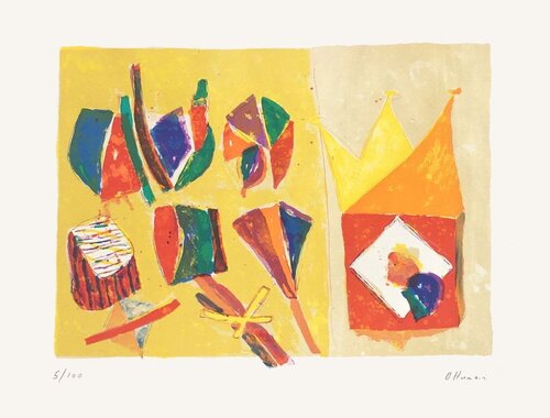 Composition IX de Daniel Humair (1975): Impresión Litografía - SINGULART