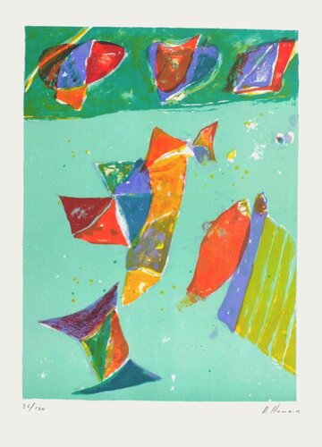 Composition IX de Daniel Humair (1975): Impresión Litografía - Singulart