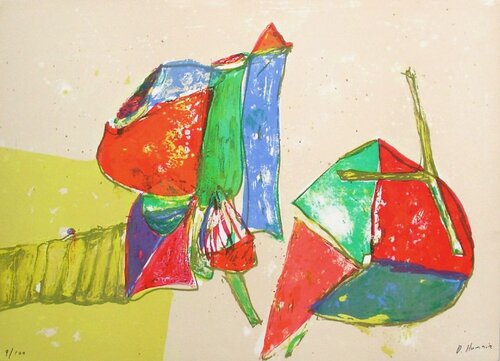 Composition IX de Daniel Humair (1975): Impresión Litografía - Singulart