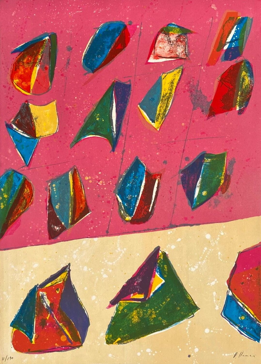 Composition IX de Daniel Humair (1975): Impresión Litografía - Singulart