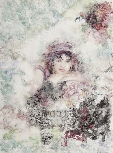 Pensive by Annie Minassian (1994) : Painting Watercolor - Singulart