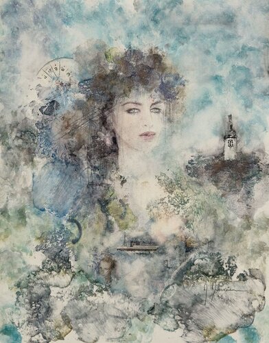 Solitaire by Annie Minassian (1992) : Painting Watercolor - Singulart