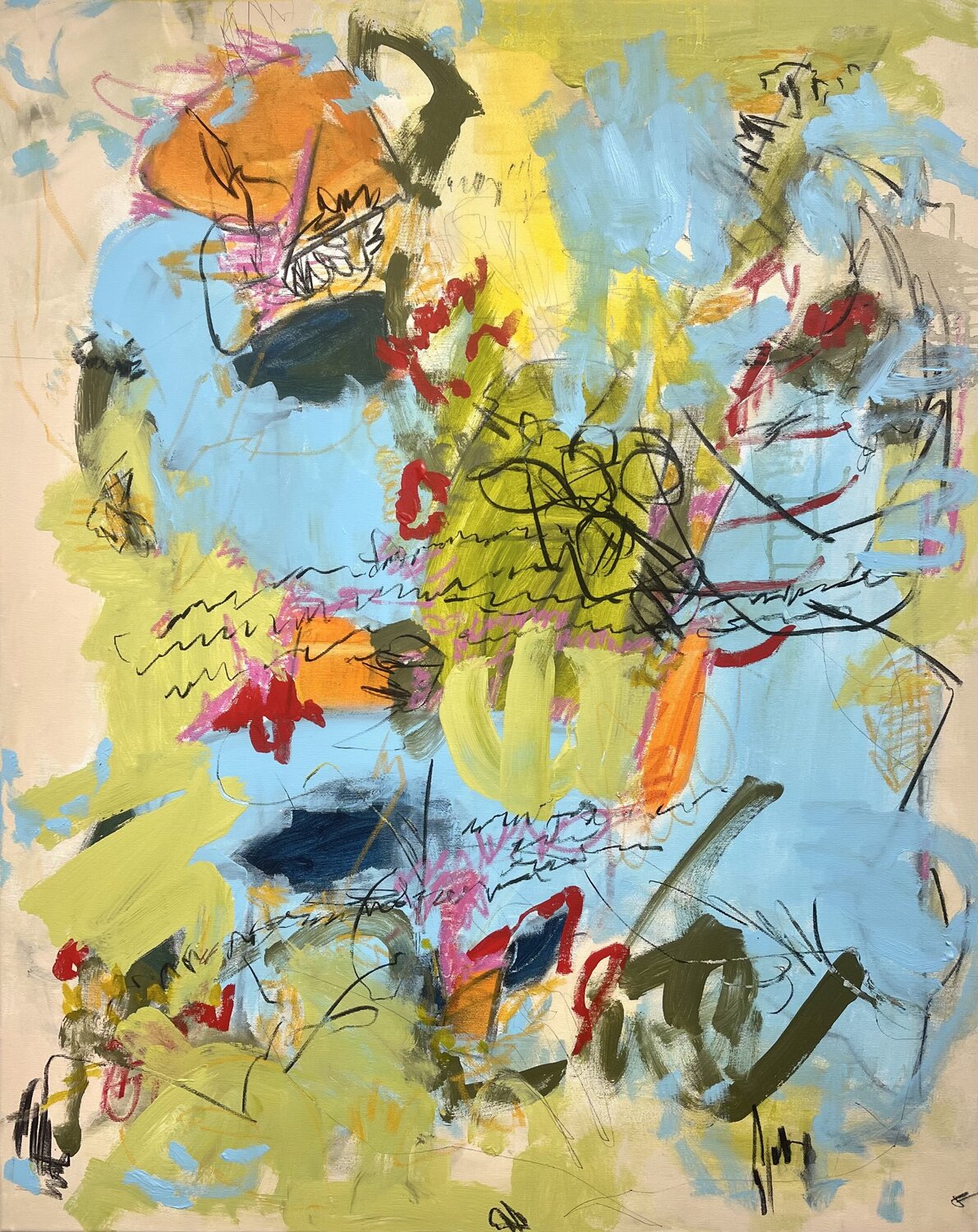 Time machine by Adriana Bernet (2024) : Painting Acrylic, Oil Pastel on ...