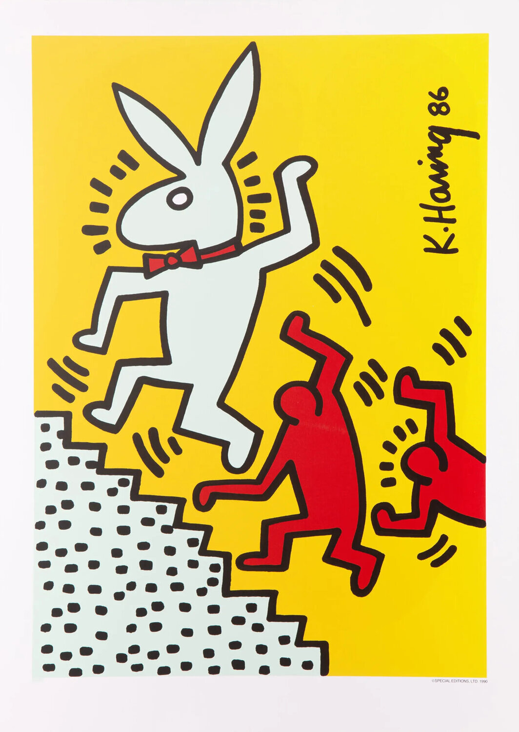 Bunny On The Run by Keith Haring (1990) : Print Screen Printing on ...