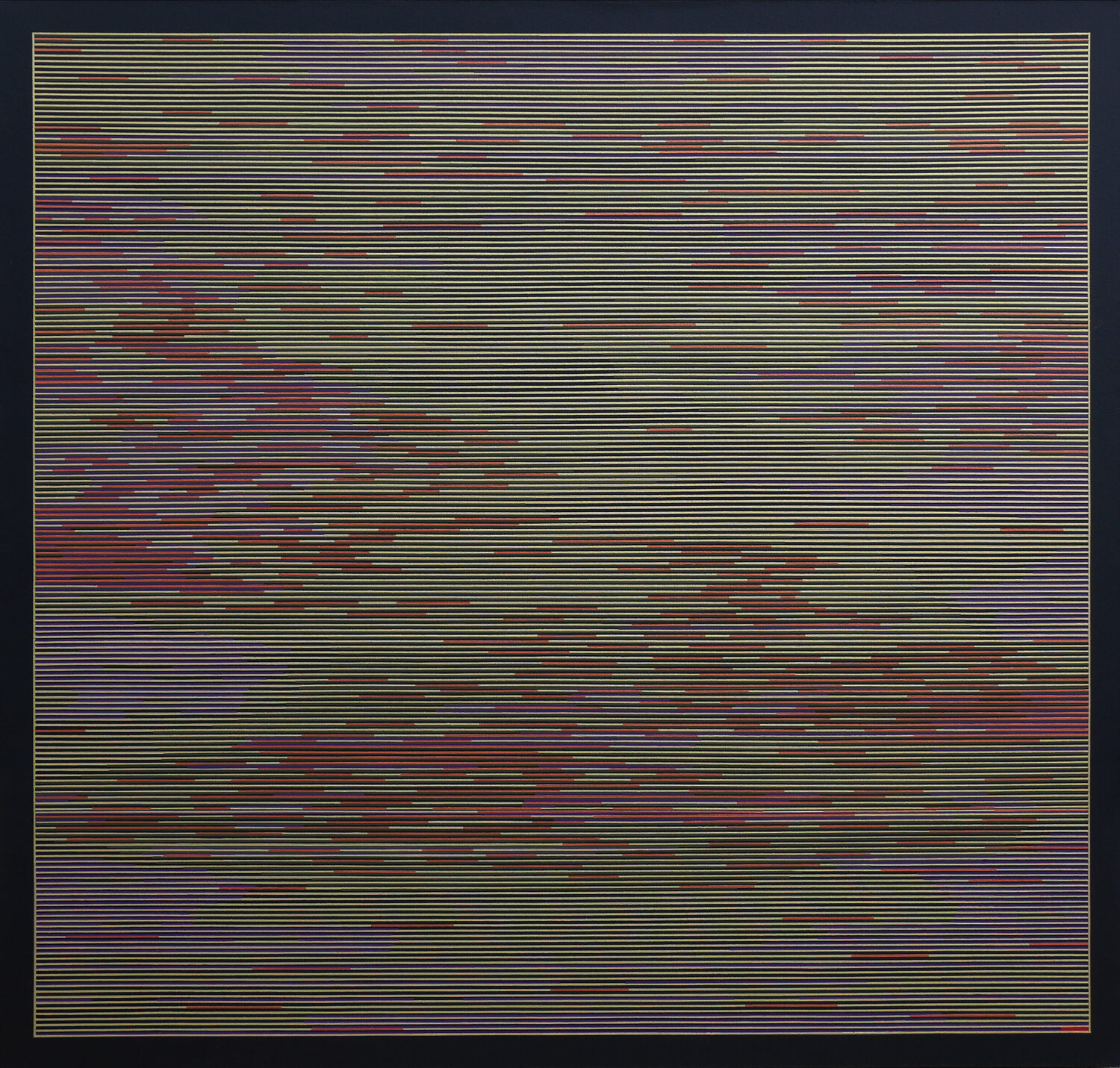 "Linear Lines" Light Yellow, Purple, and Orange Abstract Op Art ...