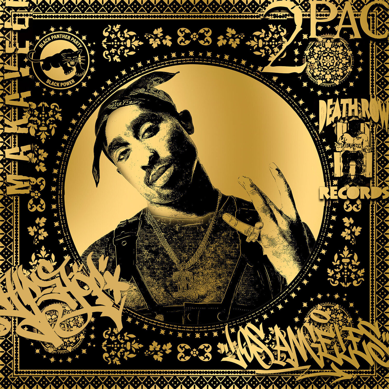 2 Pac (Gold) (50 Years, Hip Hop, Rap, Iconic, Artist, Musician, Rapper ...