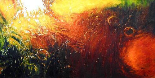 A sea of three suns Ⅱ de Jennifer Lee (2022) : Peinture Huile sur Toile ...