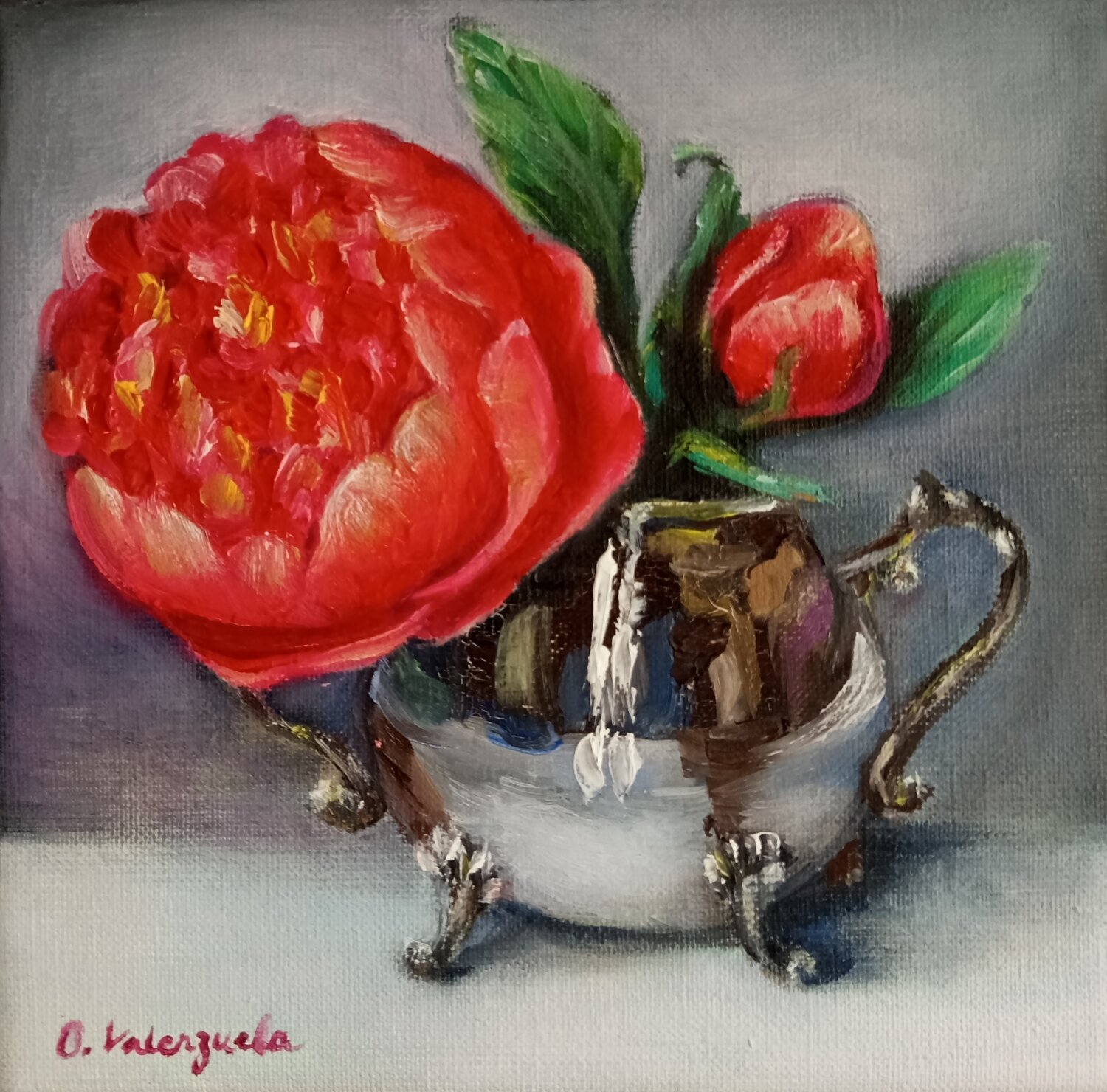 Rot und Silber de Olga Valenzuela (2025): Pintura Óleo en Lino - Singulart