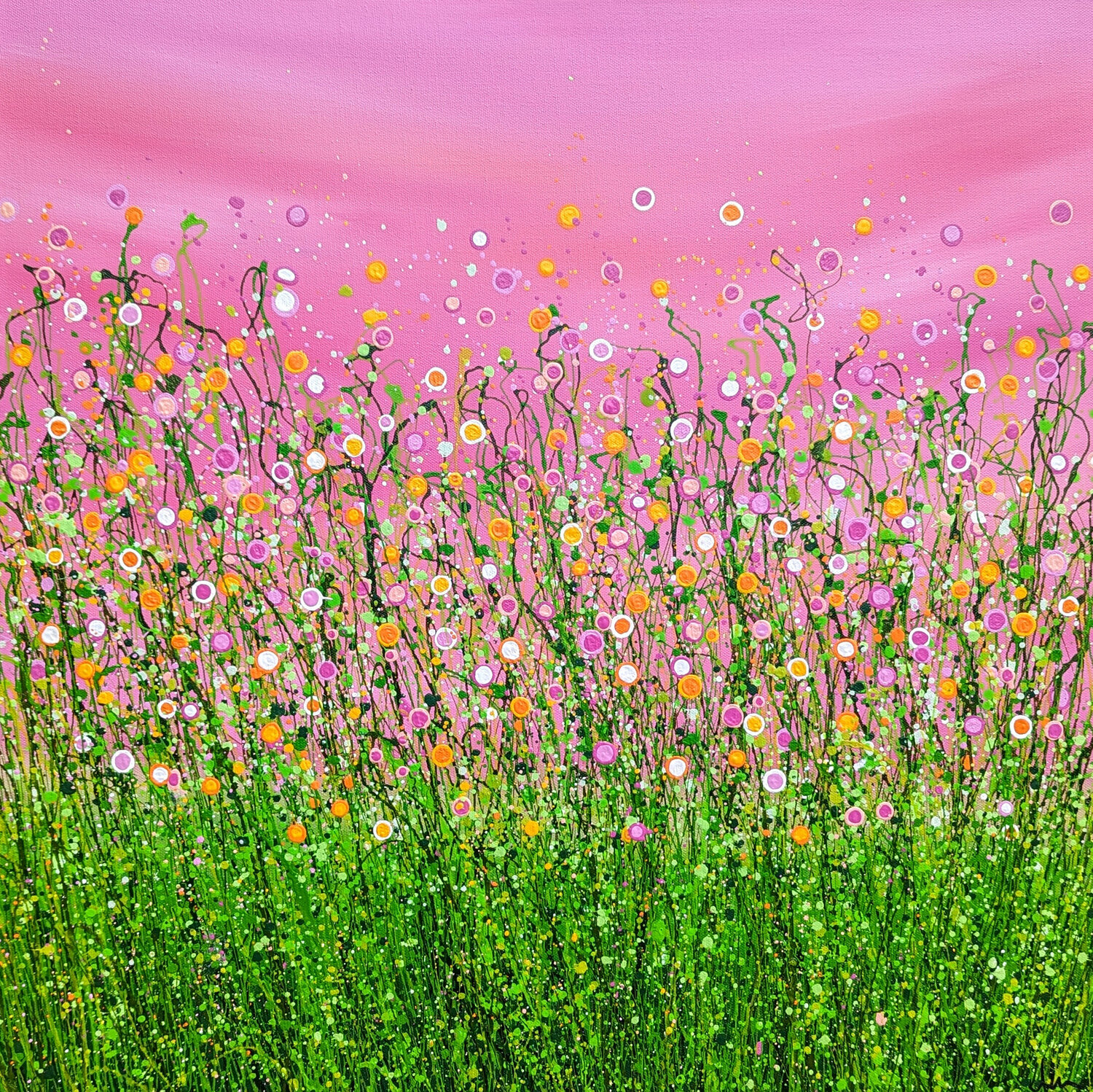 Blushing Confetti Meadows #4 by Lucy Moore (2024) : Painting Acrylic on ...