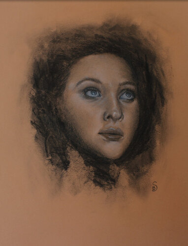 Feeling the Light de Suzanne Bean (2025): Dibujo Carbón en Papel ...