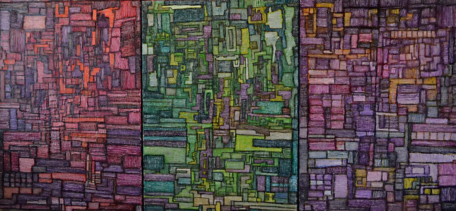 COLOR COMPLEX TRIPTYCH de Dimitra Papageorgiou (2021) : Peinture Huile ...