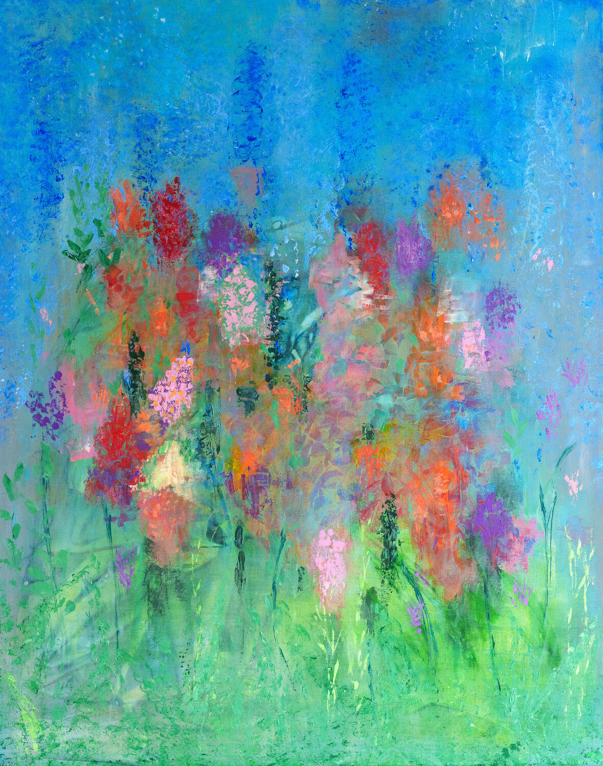 Fleurs by Stefanie Busche (2023) : Painting Acrylic on Canvas - Singulart