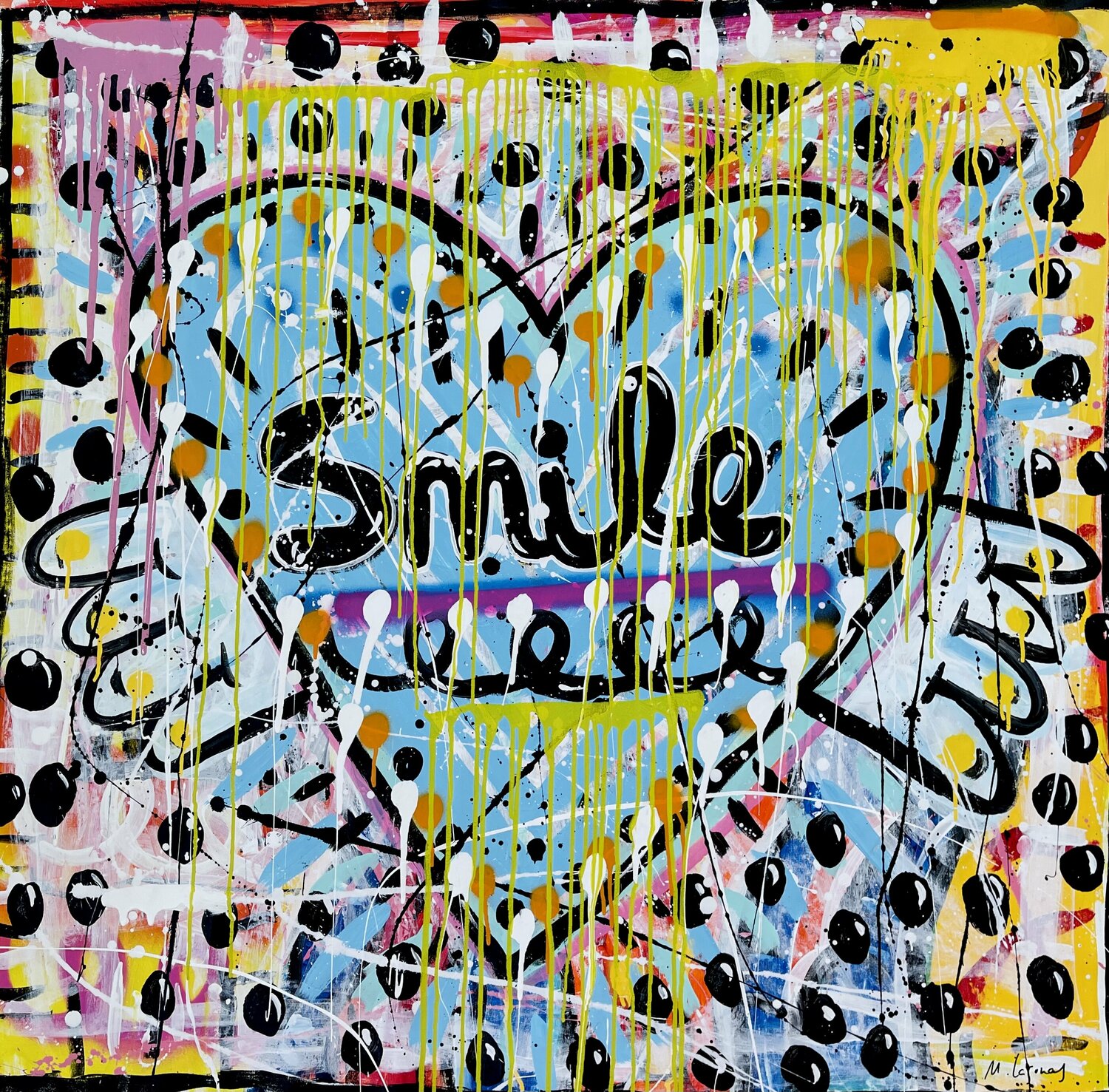 Smile XO by Mercedes Lagunas (2021) : Painting Acrylic, Spray Paint on ...
