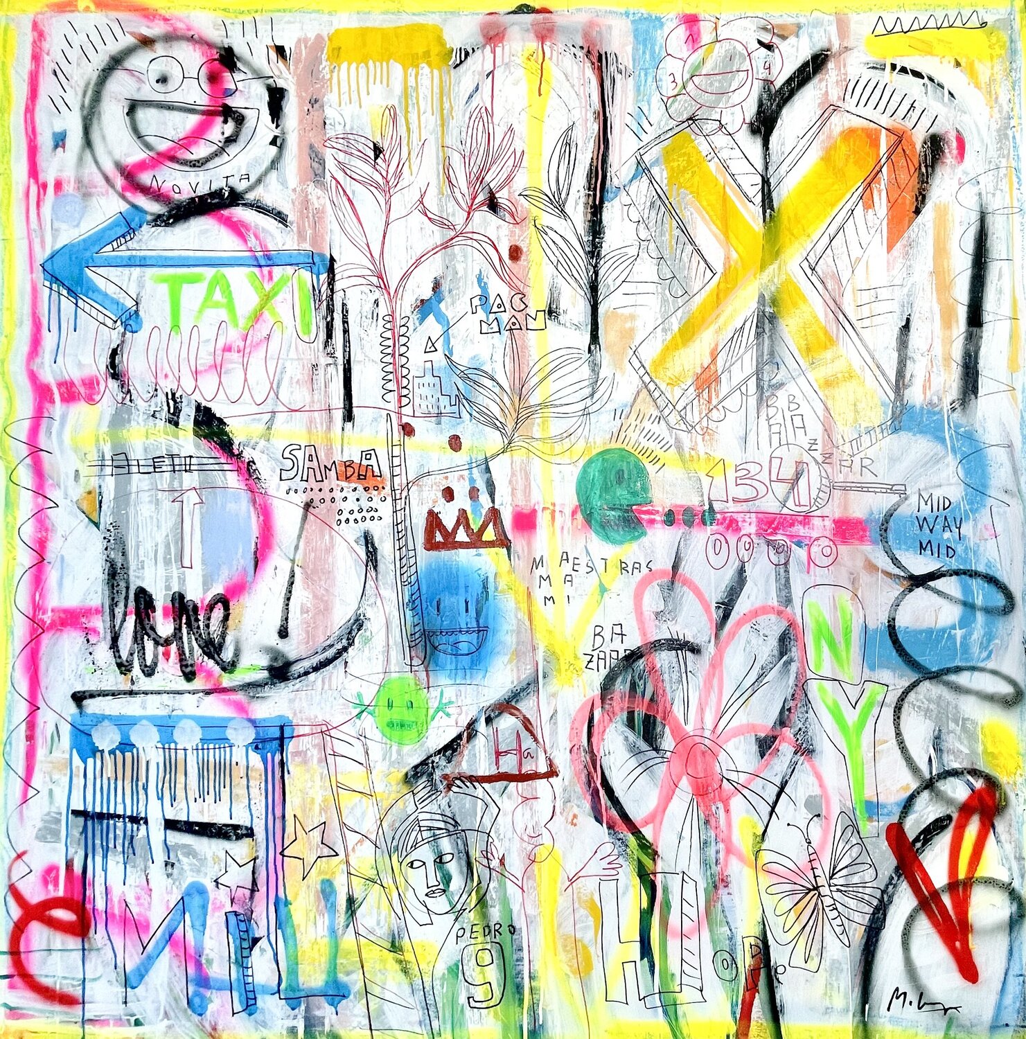 Love Samba by Mercedes Lagunas (2024) : Painting Acrylic, Pencil on ...