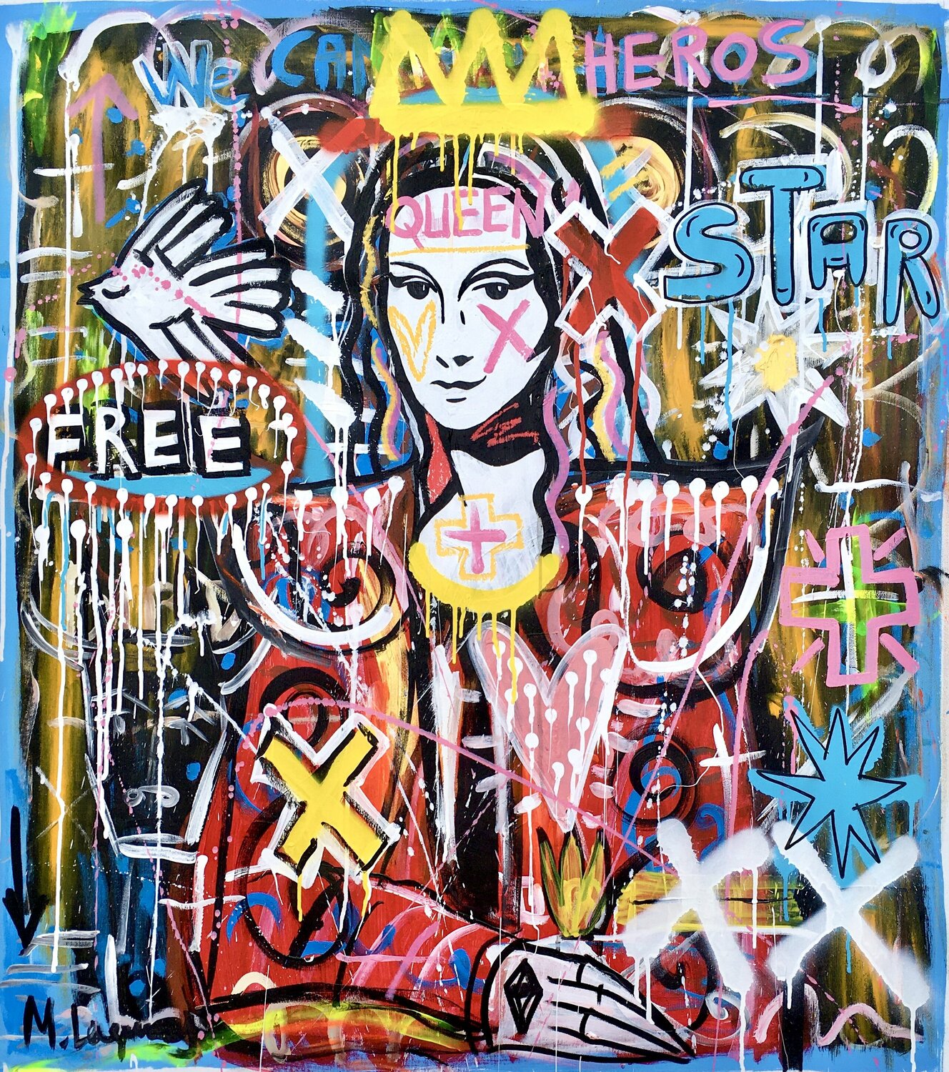 Queen Mona by Mercedes Lagunas (2020) : Painting Acrylic on Canvas ...