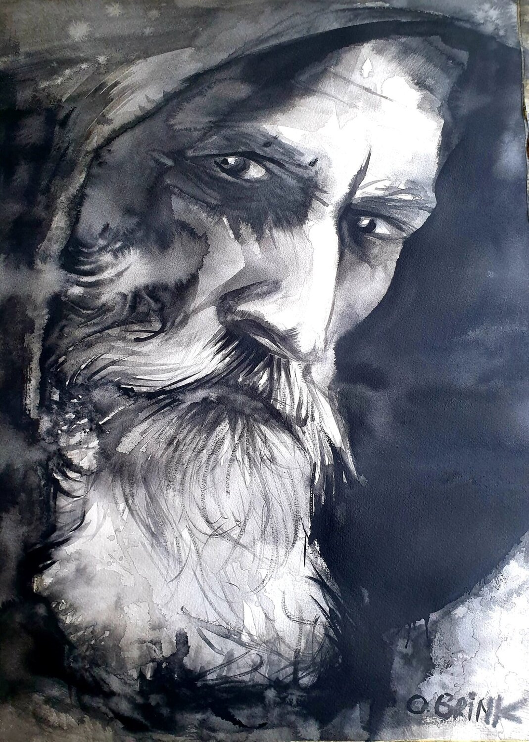 Capuchin Monk de Olga Brink (2024): Pintura Acuarela en Papel - Singulart